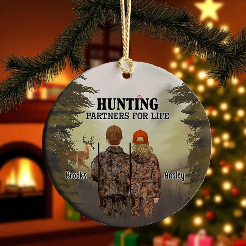 Personalized Hunting Partners Ornament, Birthday Couples Gift for ...