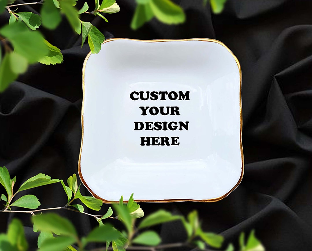Custom Your Own Design Trinket Dish Personalized Text and Photo Ring ...