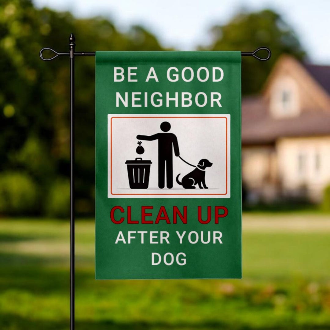 Dog Poop Sign Flag-front Yard Sign-dog Warning-dog Lover Gift Outdoor ...