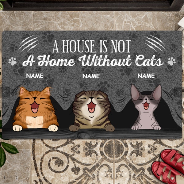 Funny Cat House Mat - Etsy