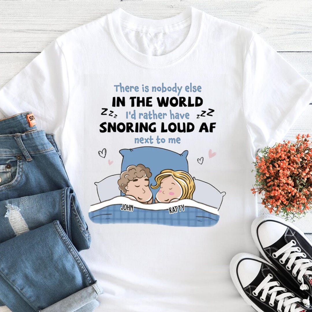 Personalized Snoring Af T-shirt - Custom Sleepshirt for Couple ...