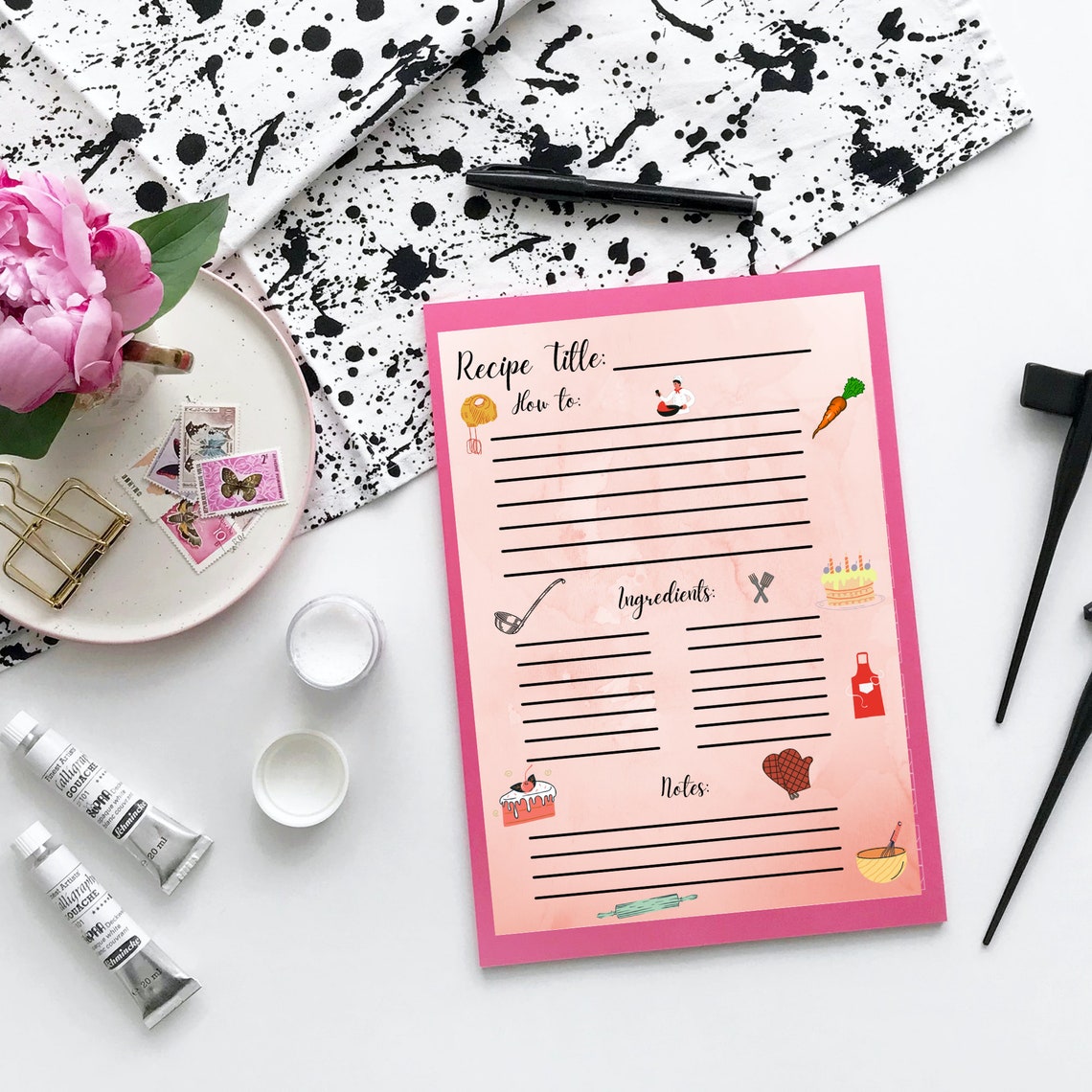 Recipes Ingredients How to Lists Template Ready to Print Cakes Vegan ...