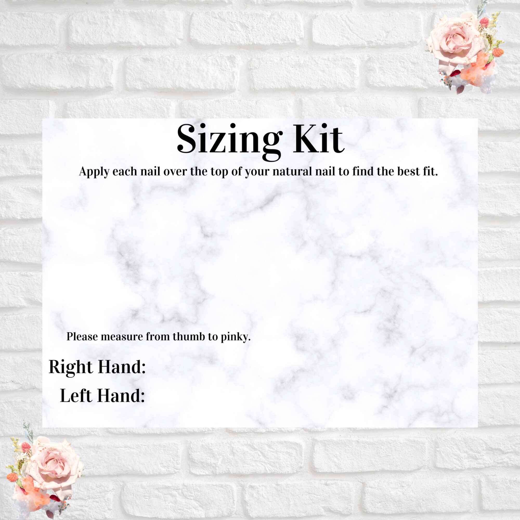 A6 Instruction Cards and Sizing Kits for Press on Nails - Etsy