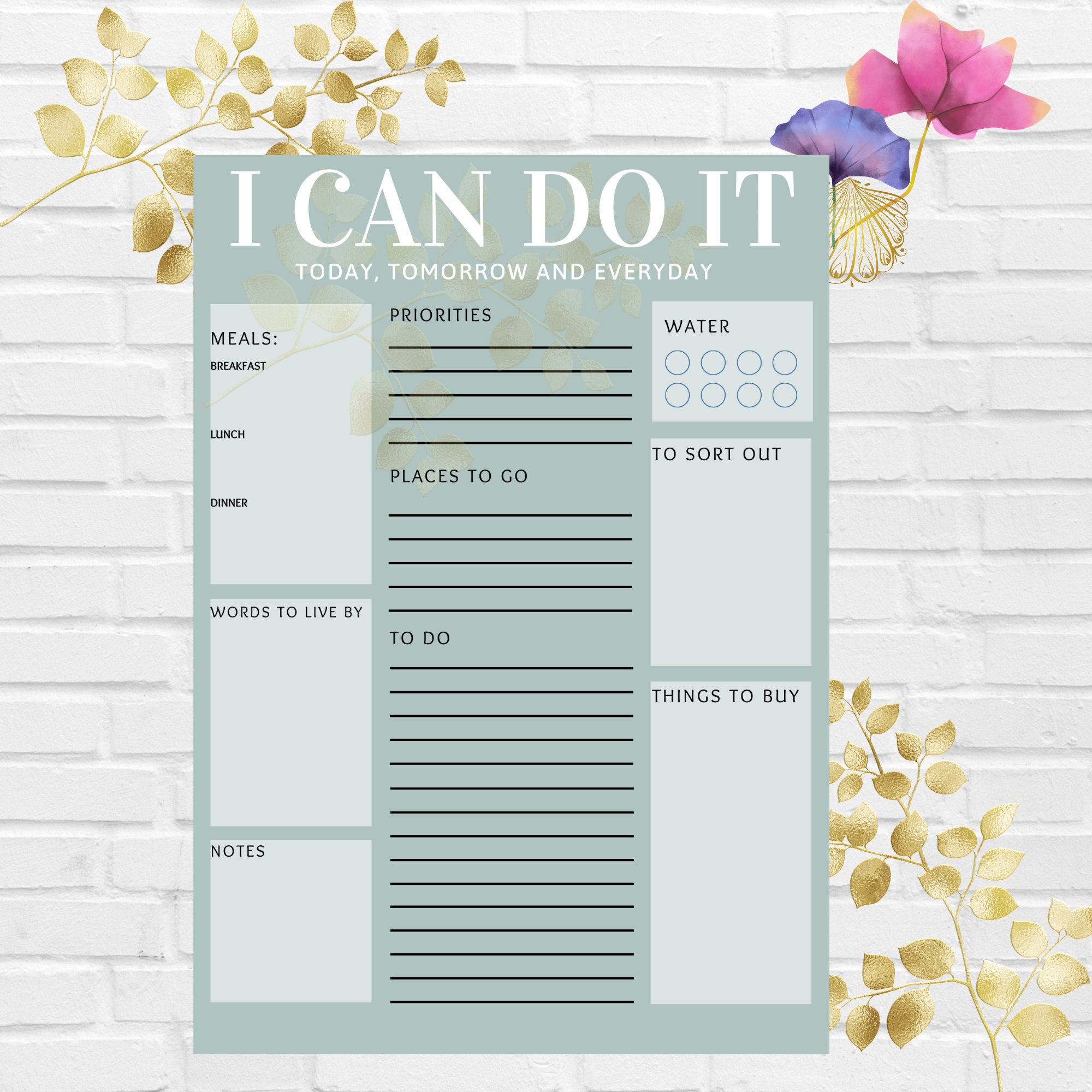 Daily Planners Ready to Print Small Business Organize Chart Timetable ...