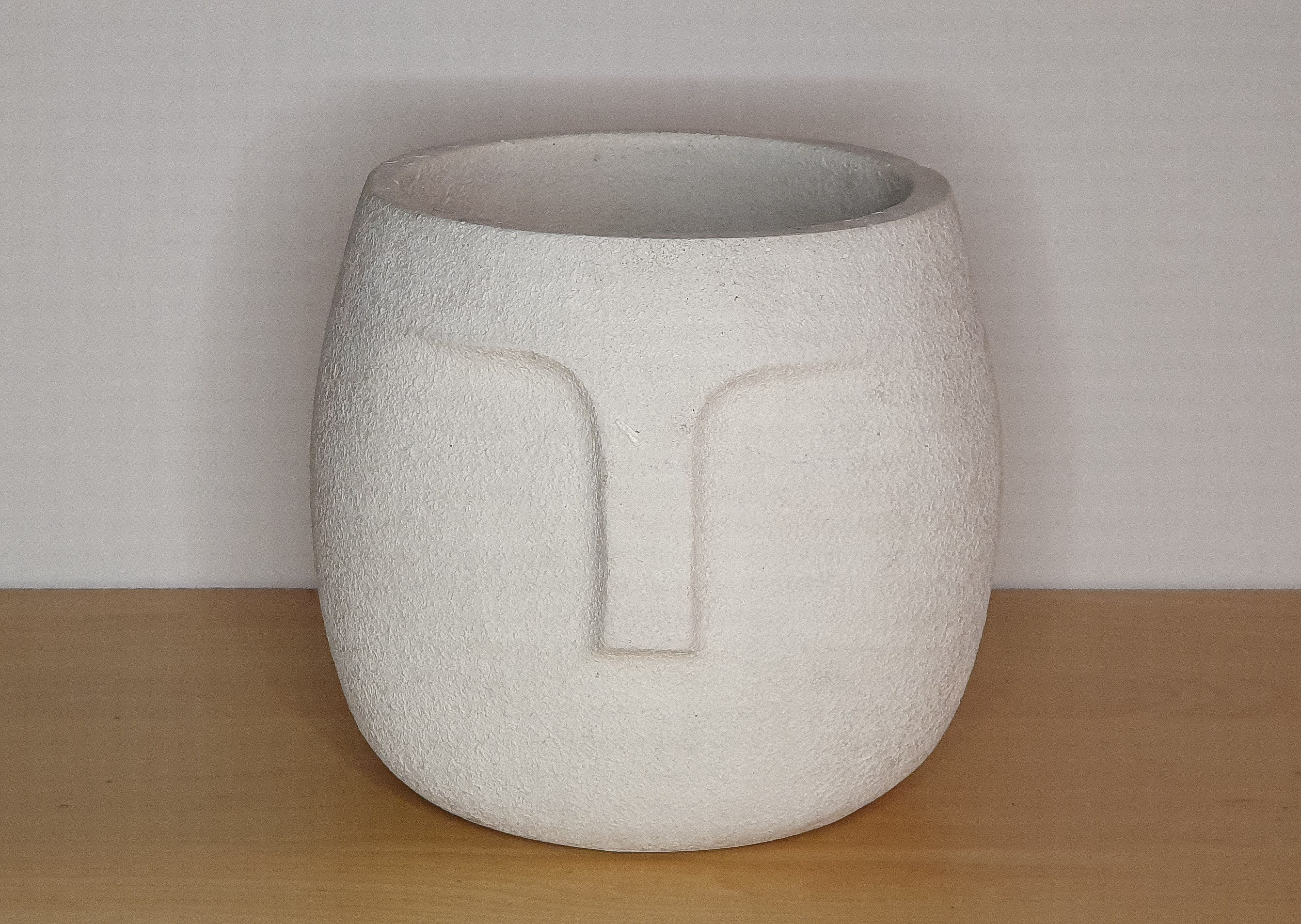 Abstract Face Cement Flower Pot - Etsy