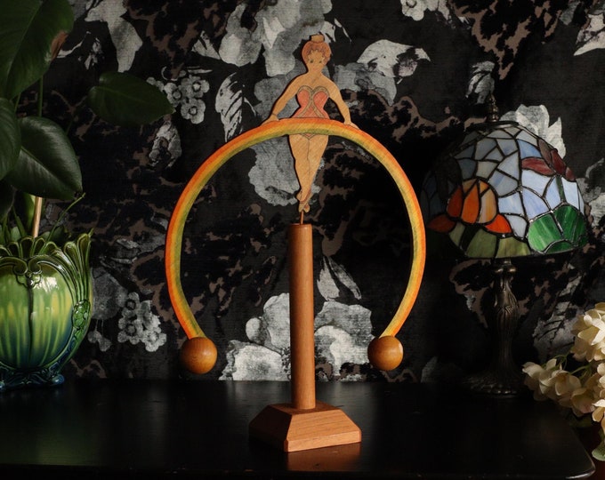Lady Acrobat Vintage Wooden Trapeze Rainbow Balancing Toy | Collectable ...
