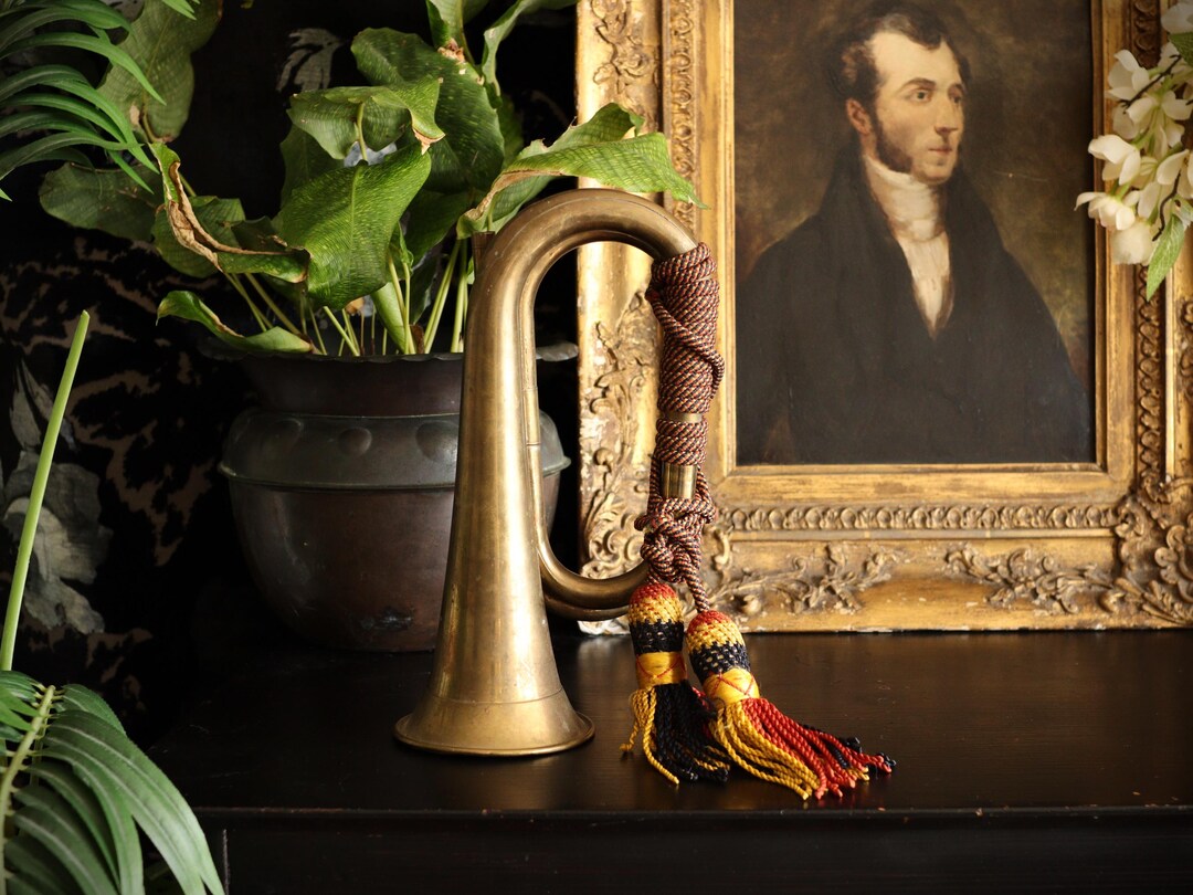 Vintage Decorative Brass Bugle With Tassels | Decorative Military ...