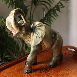 1930's Chalkware Elephant Sculpture Art Deco Lucky Elephant Statue ...