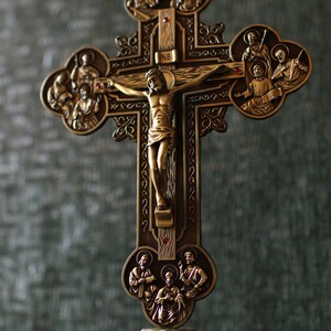 Jesus & 12 Disciples Alter Prayer Cross Stand Wall Hanging Crucifix ...