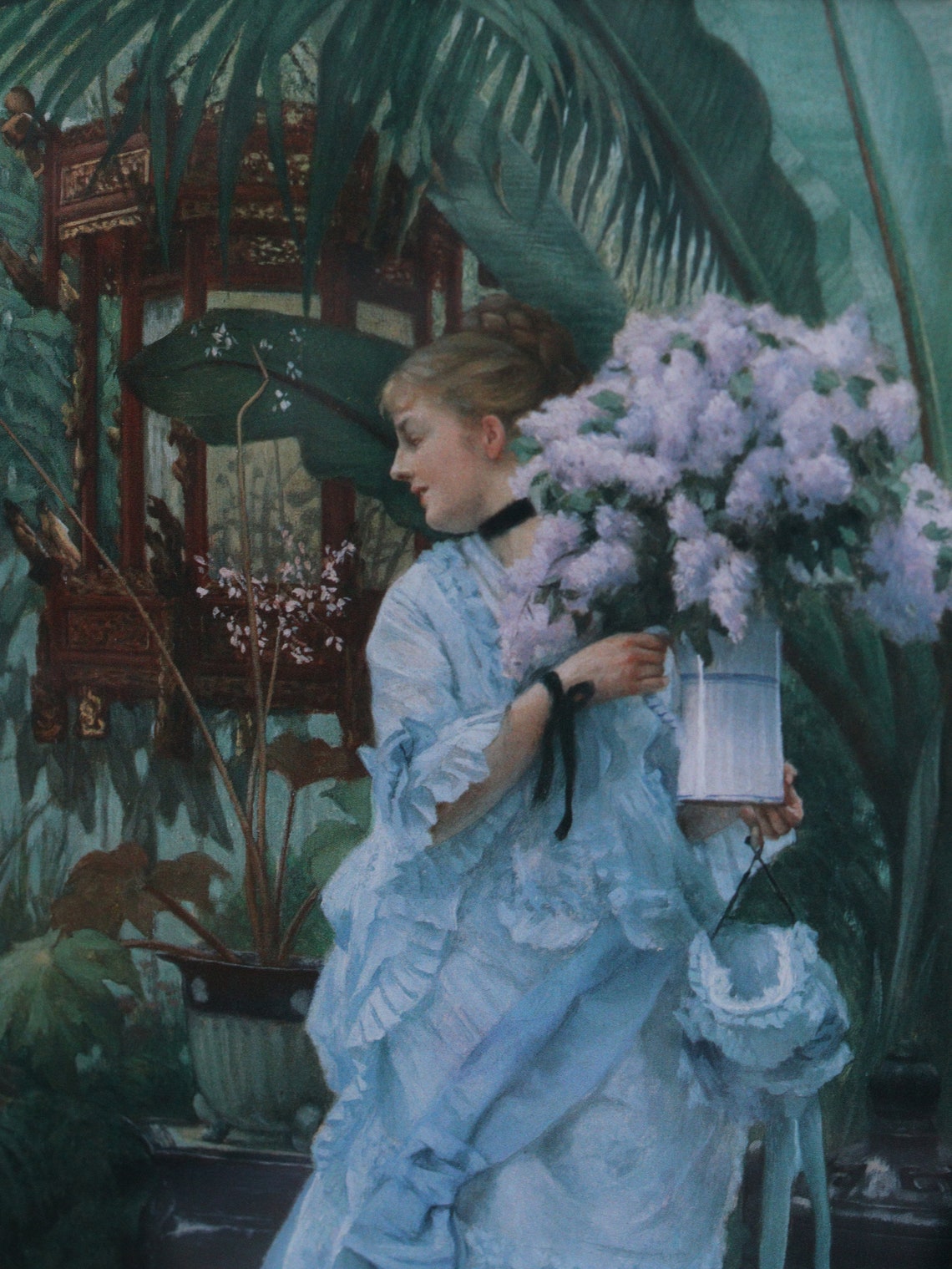 The Bunch of Lilacs by James Tissot 1875 Vintage Framed Print ...