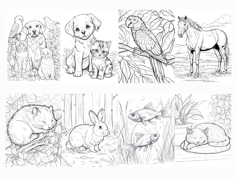 30 Printable Coloring Pages - Pets Collection - Adult & Children - Dogs ...