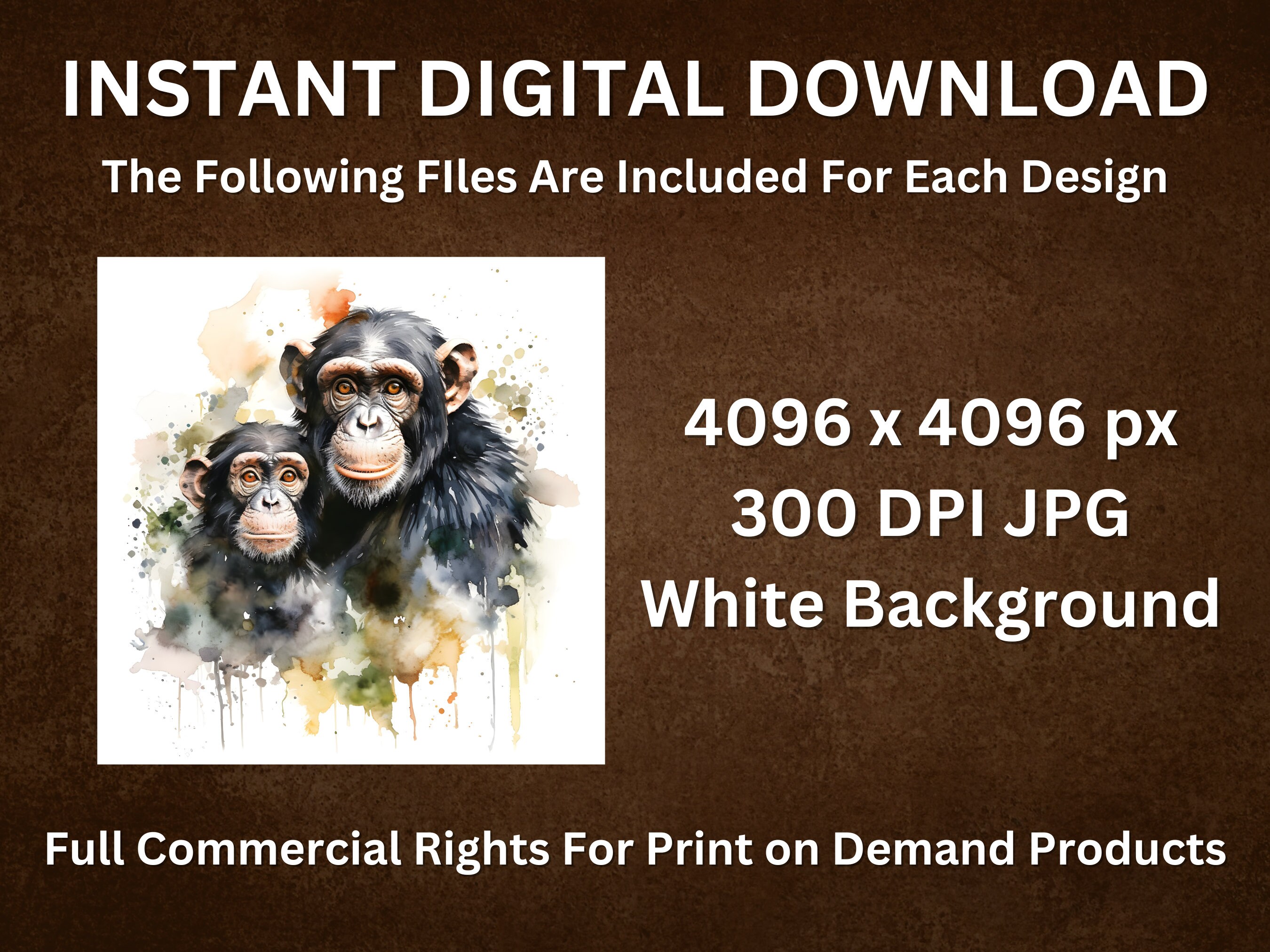 20 Cute Chimpanzees Clip Art - High Quality 300 Dpi Jpgs - Monkey ...