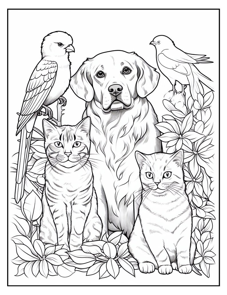 30 Printable Coloring Pages - Pets Collection - Adult & Children - Dogs ...