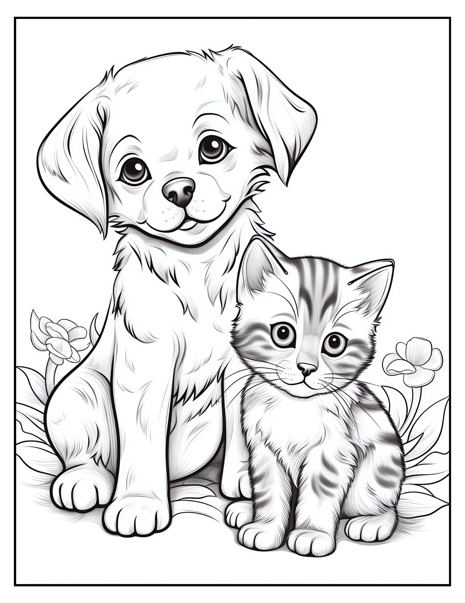30 Printable Coloring Pages - Pets Collection - Adult & Children - Dogs ...