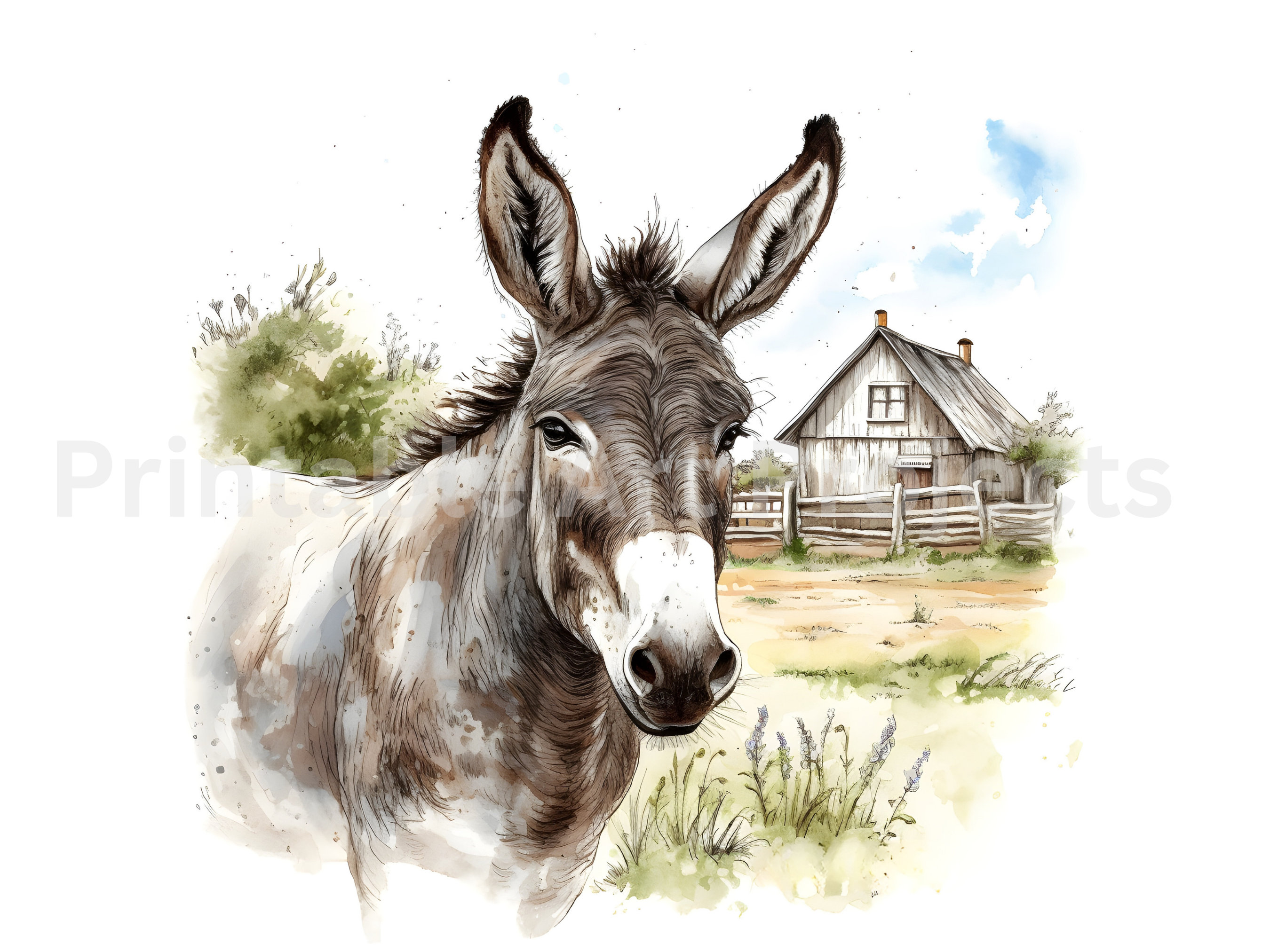 20 Cute Donkeys Clip Art High Quality 4096x4096 Px Jpgs Donkey ...