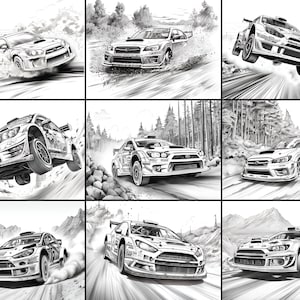 30 Rally Car Printable Coloring Pages - PDF & PNG Instant Download - 8. ...