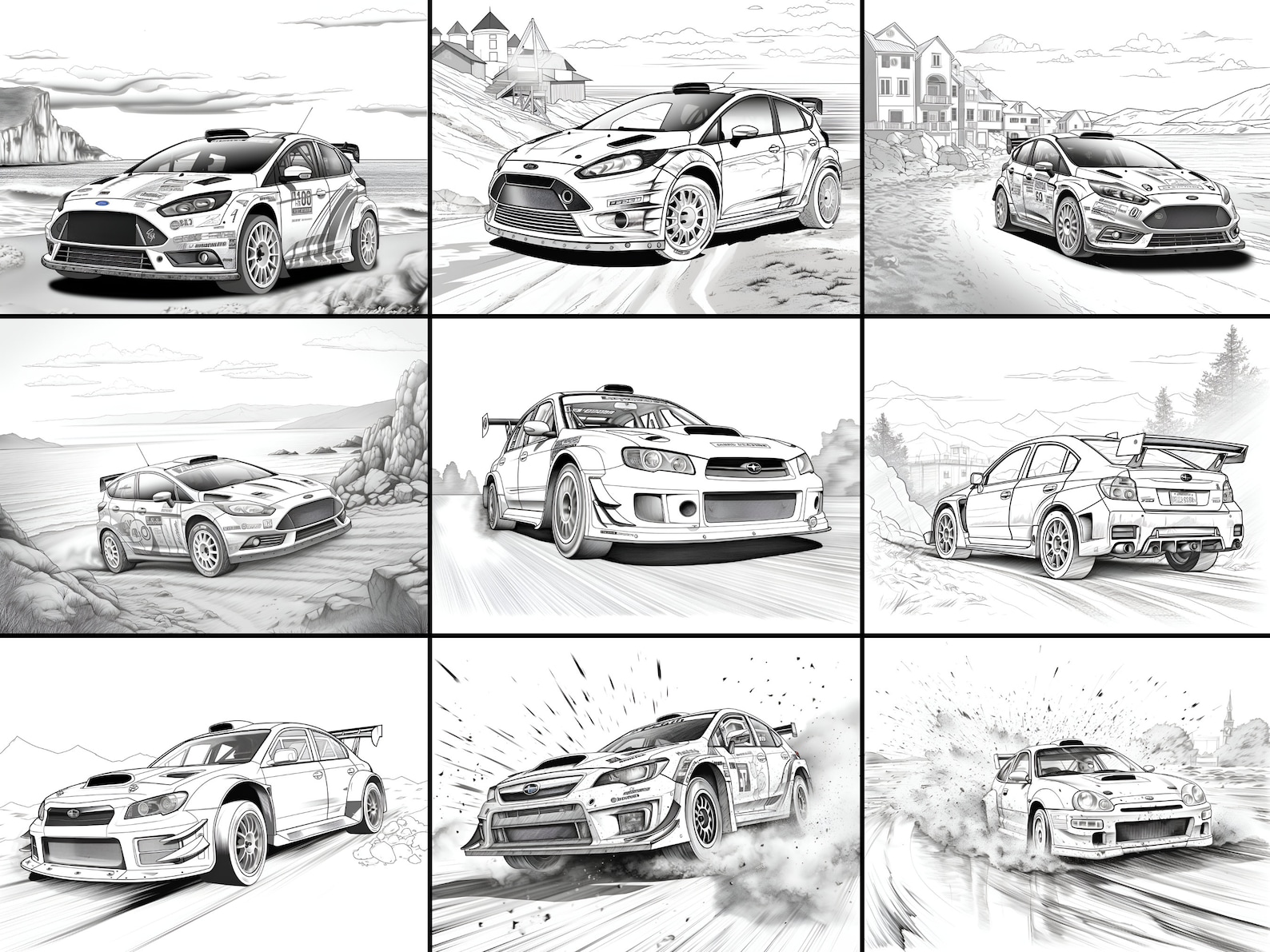 30 Rally Car Printable Coloring Pages - PDF & PNG Instant Download - 8. ...