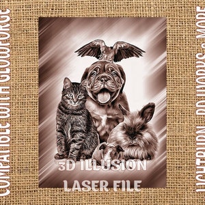 Laser Burn PNG 3D Illusion Engrave Laser Ready Glowforge Files Digital ...