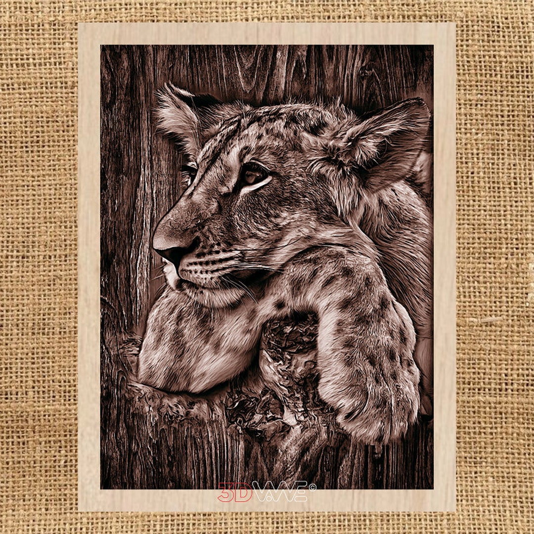 Lion Laser File, Lion Png, Lion Bmp, Sublimination Glowforge Wood ...
