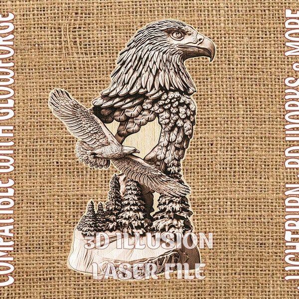 Eagle Lightburn Ready - Etsy