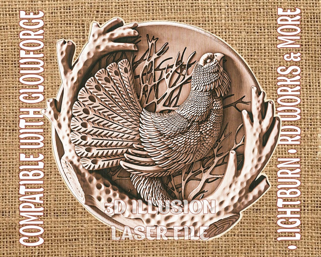 Capercaillie Laser Cut Files Bird Laser Files 3d Illusion Wood ...