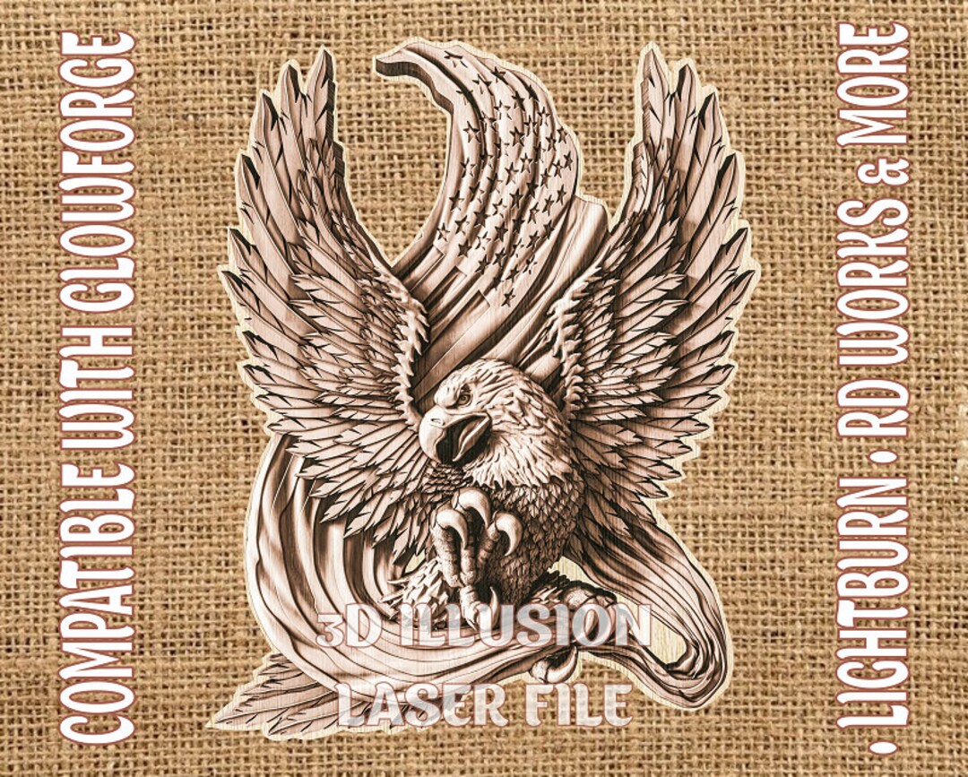 American Bald Eagle Laser File Laser Cut File Laser Ready File 3d ...