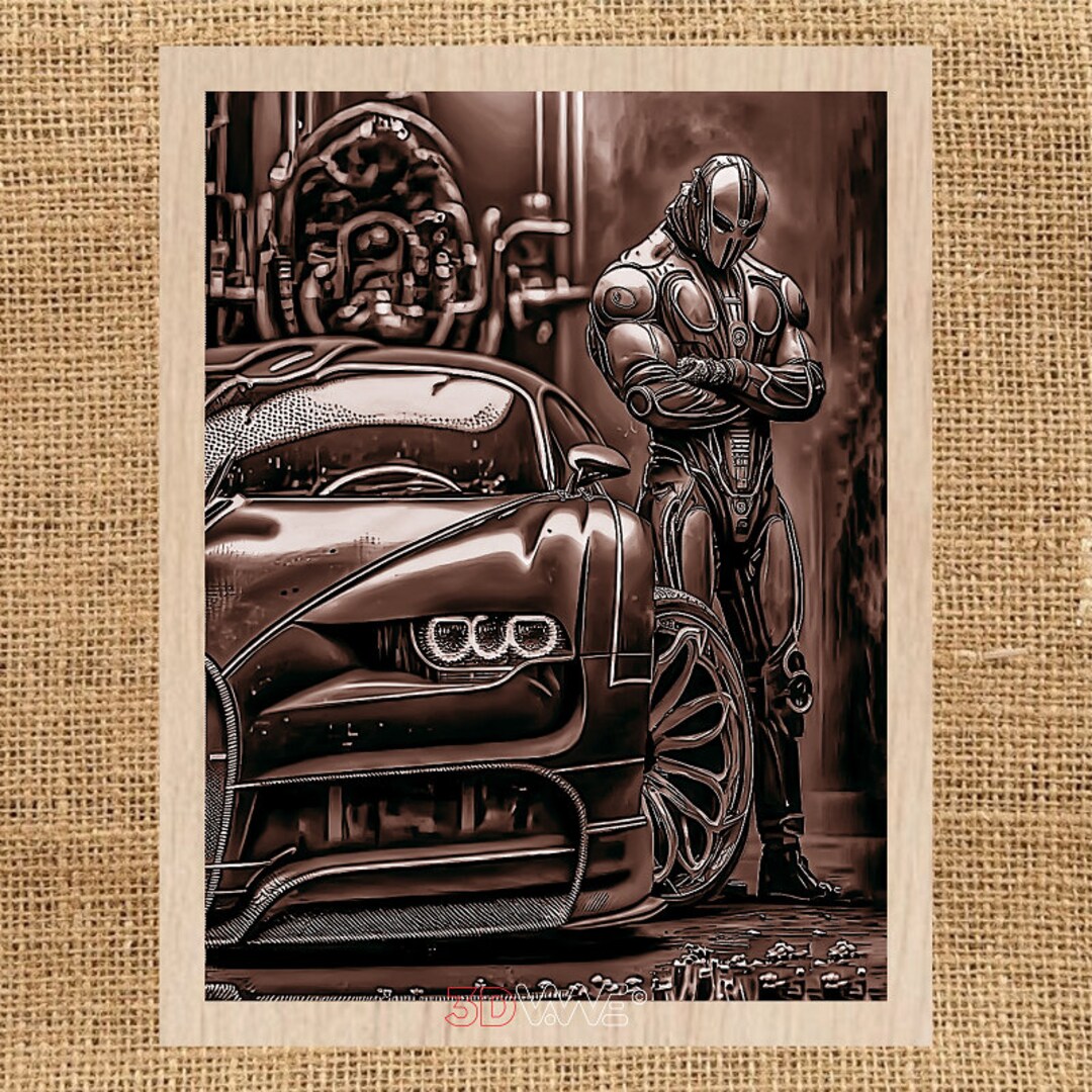 Car, Car Bmp , Car Png, Glowforge Wood Engraving 3D Illusion Digital ...