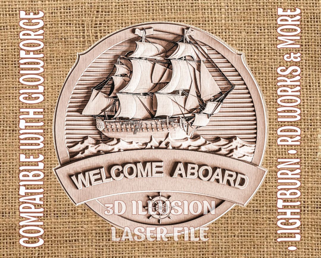 Welcome Sign Digital Design File Welcome Glowforge Laser File Engrave ...