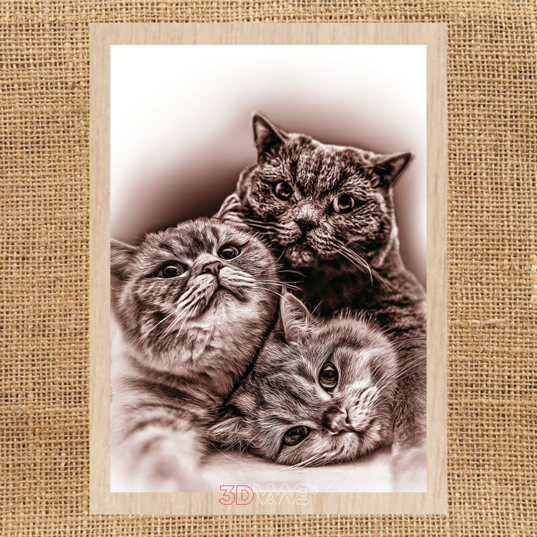 Cats Laser File Laser Ready Files 3d Illusion File Digital Download ...
