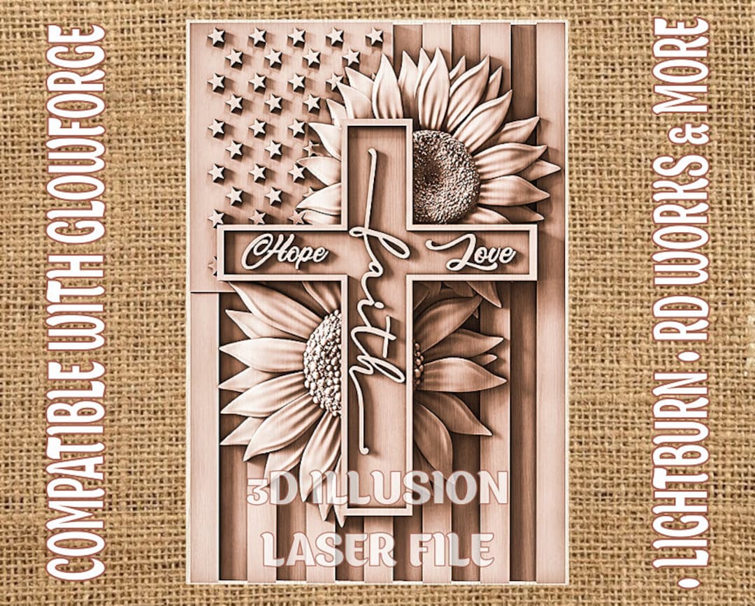 Laser Burn PNG 3D Illusion Engrave Laser Ready Glowforge Files Digital ...
