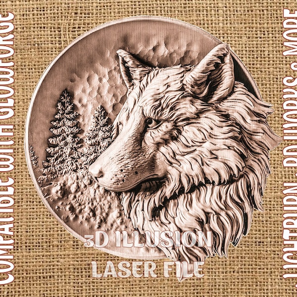 Laser Engraving Files Wolf - Etsy