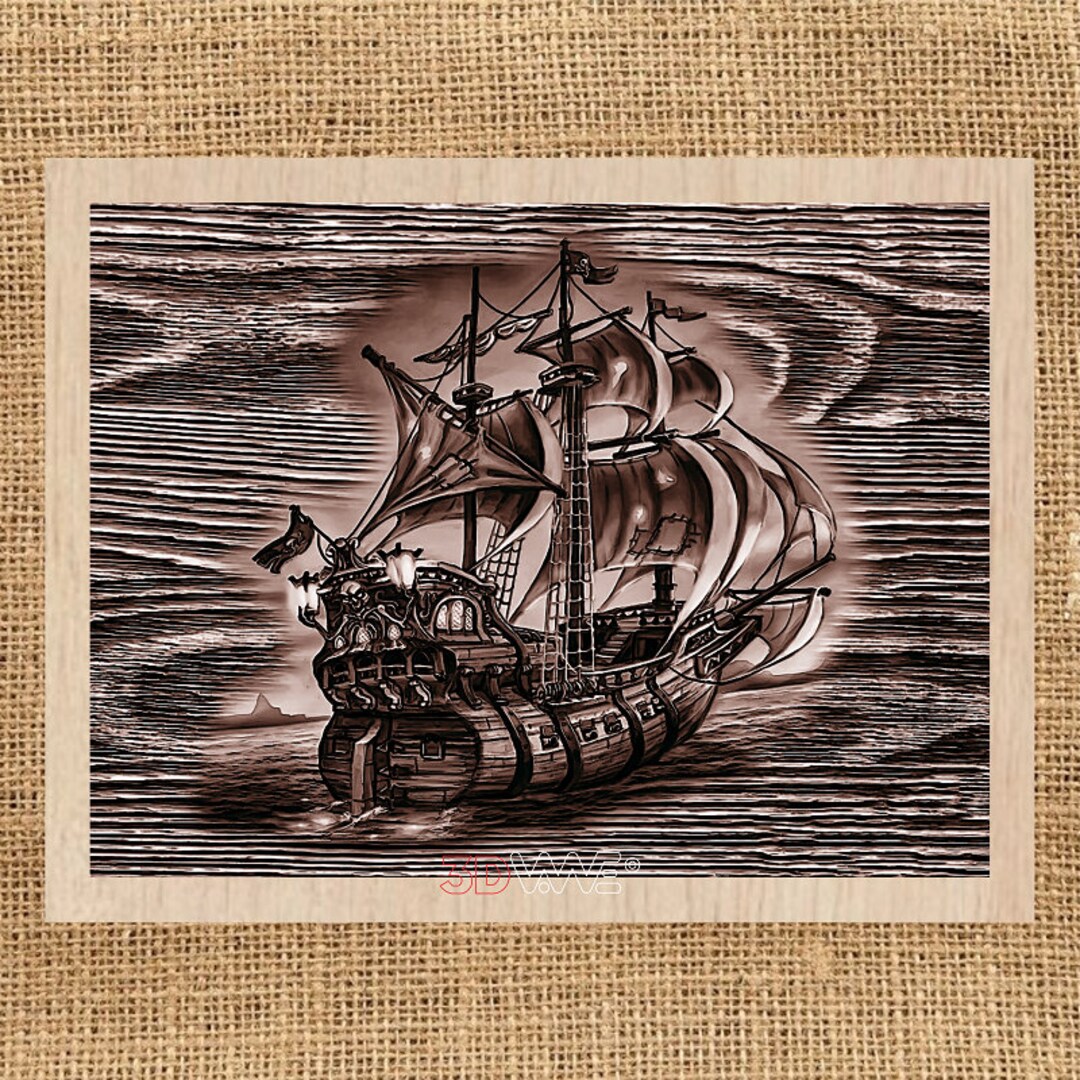 Ship Laser File Sea Png Sea Bmp Sublimination Glowforge - Etsy