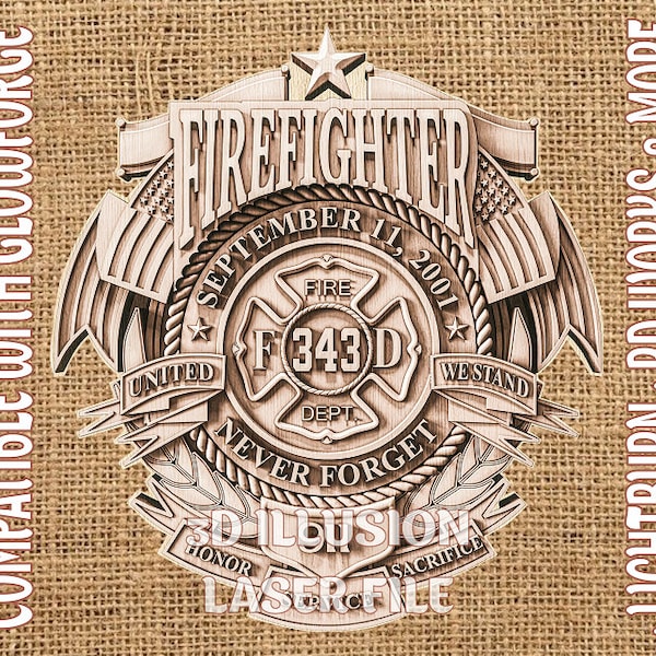 Firefighter Laser Svg - Etsy