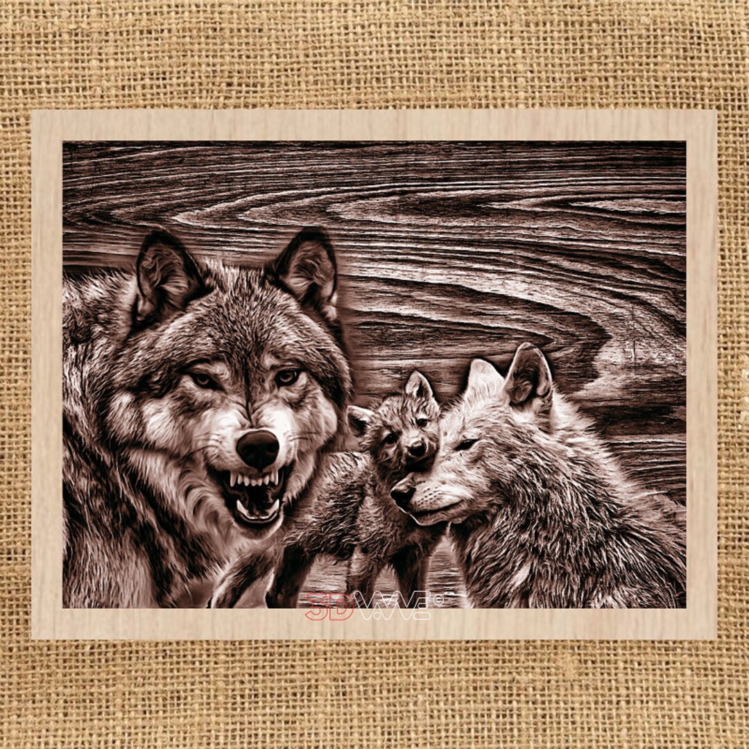 Wolves, Wolf Svg, Wolf Png, Sublimination Glowforge Wood Engraving 3D ...