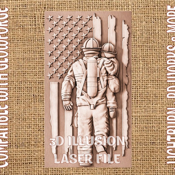 Firefighter Laser Svg - Etsy