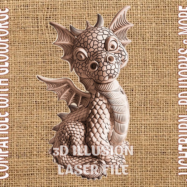 Lightburn Dragon - Etsy