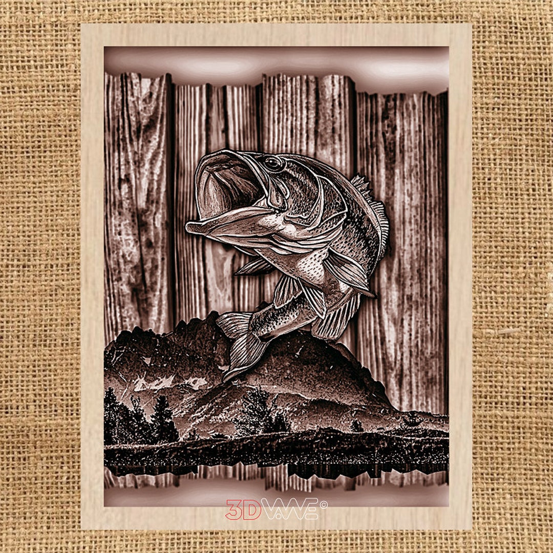Fish Laser File Laser Cut Files 3d Illusion Wood Engraving Digital ...