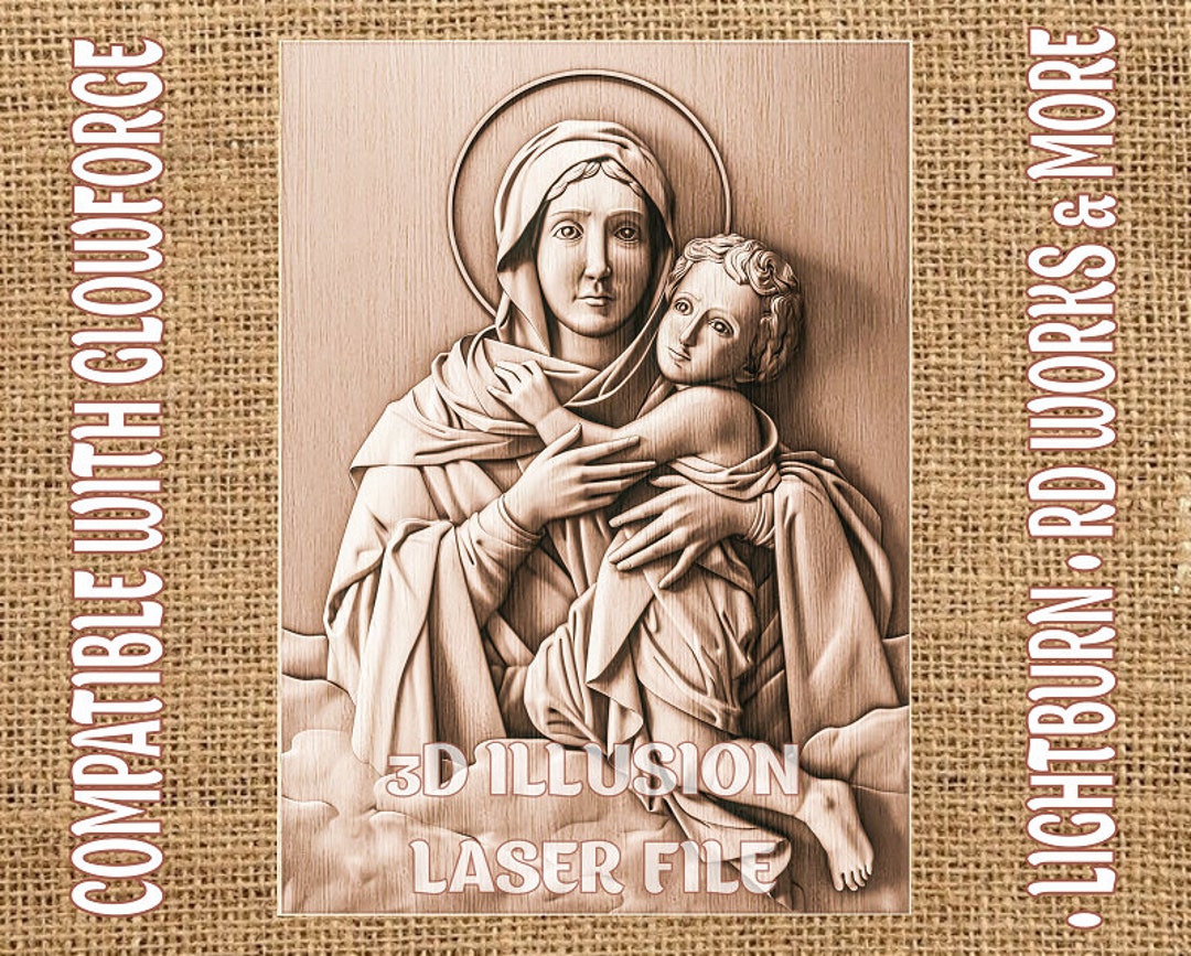 Laser Burn PNG 3D Illusion Engrave Laser Ready Glowforge Files Digital ...