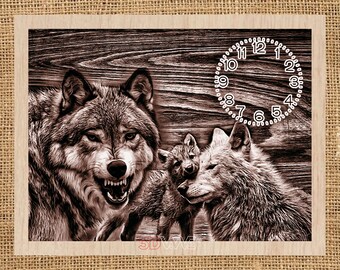 Clock Wolf Svg File - Etsy