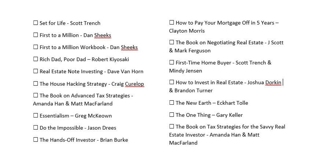 Printable Checklist of Must Read Book for Entrepreneurs - Etsy