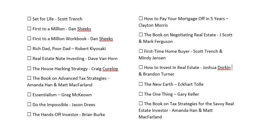 Printable Checklist of Must Read Book for Entrepreneurs - Etsy