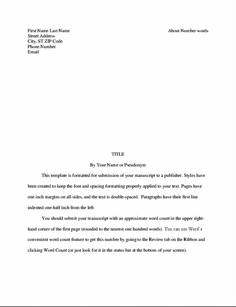 Proper Story Manuscript Format - Etsy