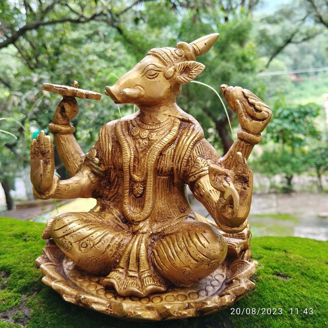 Brass Varaha Statue, Hindu God, Lord Vishnu, Varha Dev, Vishnu ...