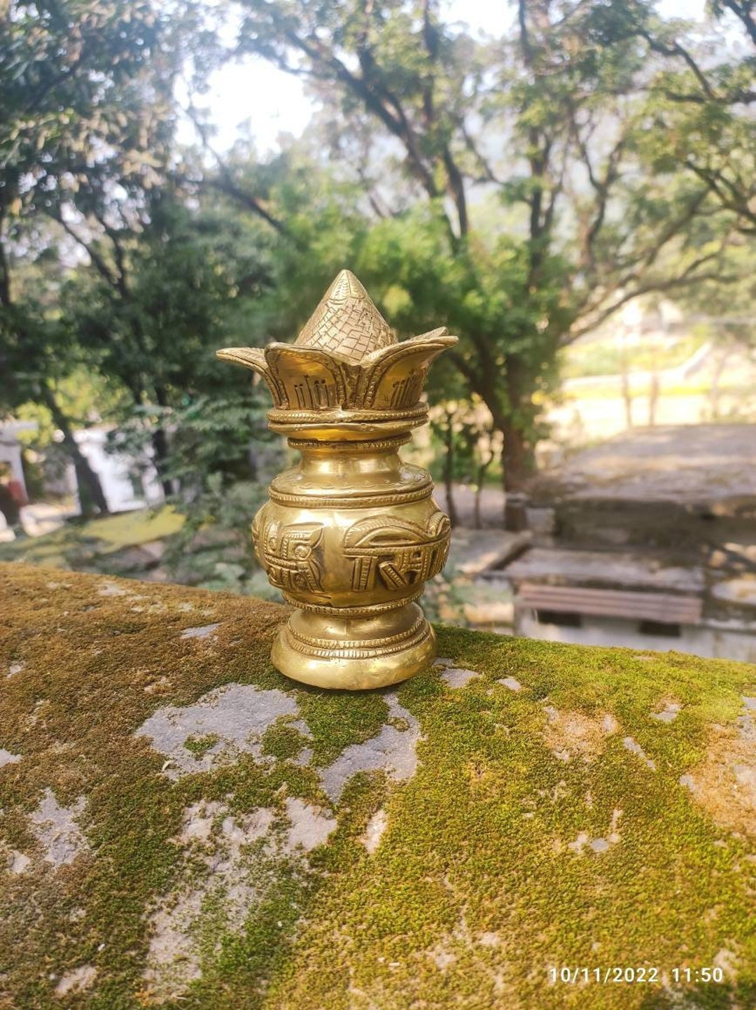 Brass Kalash With Coconut I Riddhi Siddhi Kalash Swastik Kalash for ...