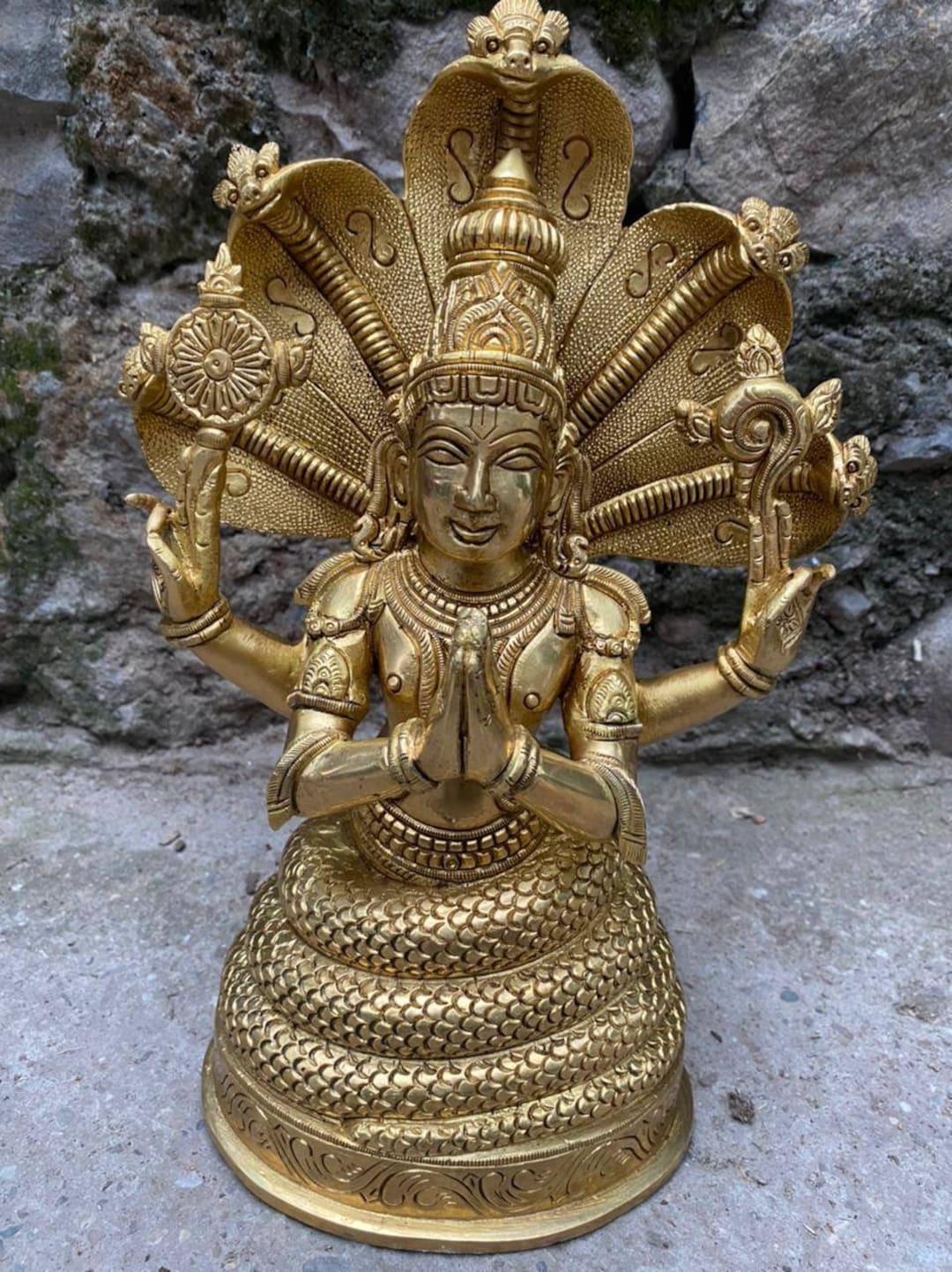 Patanjali Statue 12 Zoll große Messing Lord Patanjali Statue Ptanjali ...