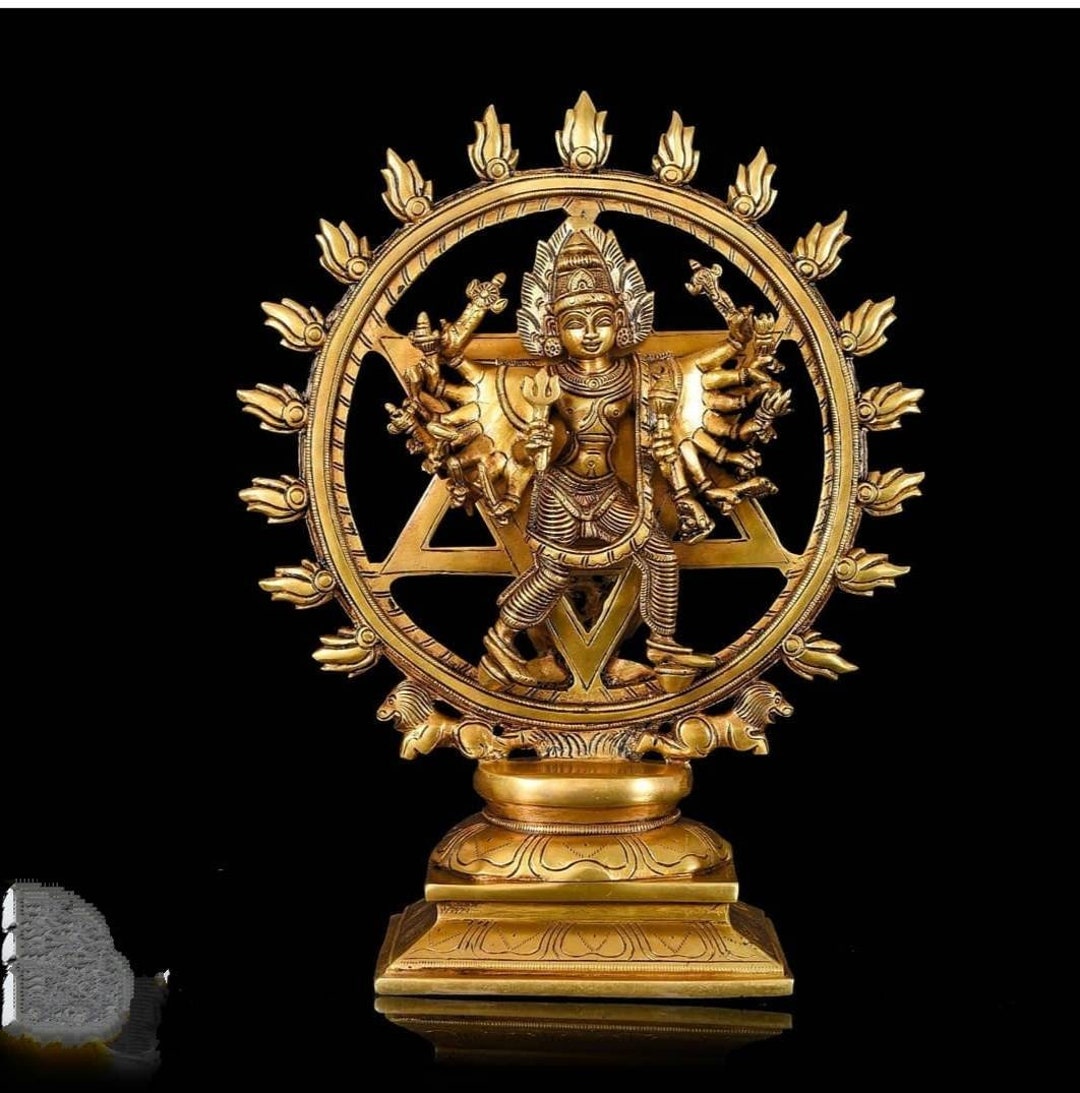 Brass Sudarshana Chakra Statue Lord Vishnu Idol Narayana Weapon Krishna ...