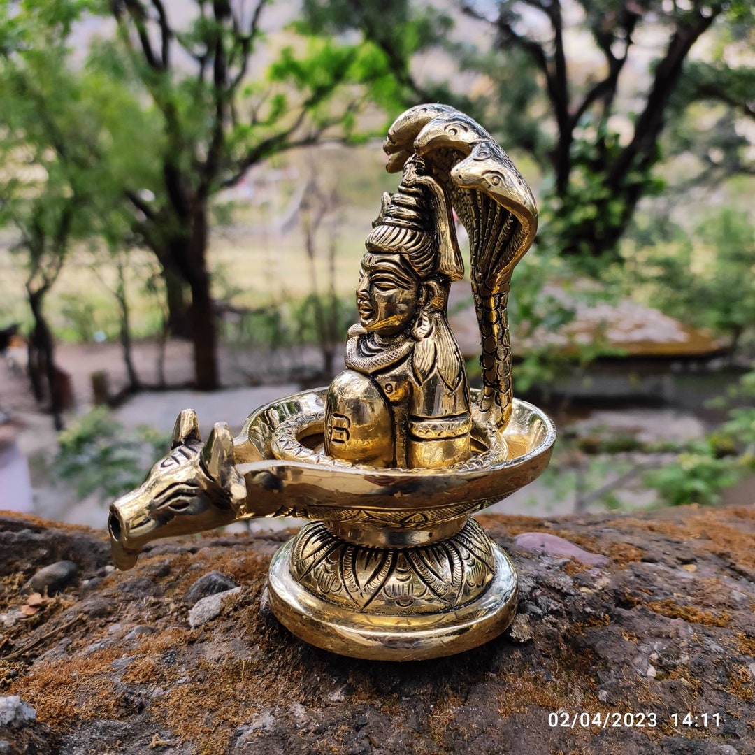 Small Brass Shivlingam, Shiva Lingam 13cmsculpture,brass Shivling With ...