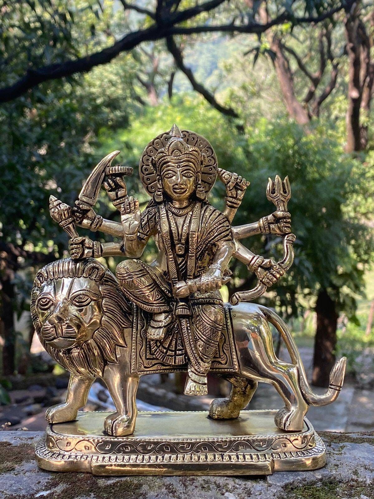 Parvati Statue Durga Statue 18 CM Adishakti Brass Durga Chandi Ma Kali ...
