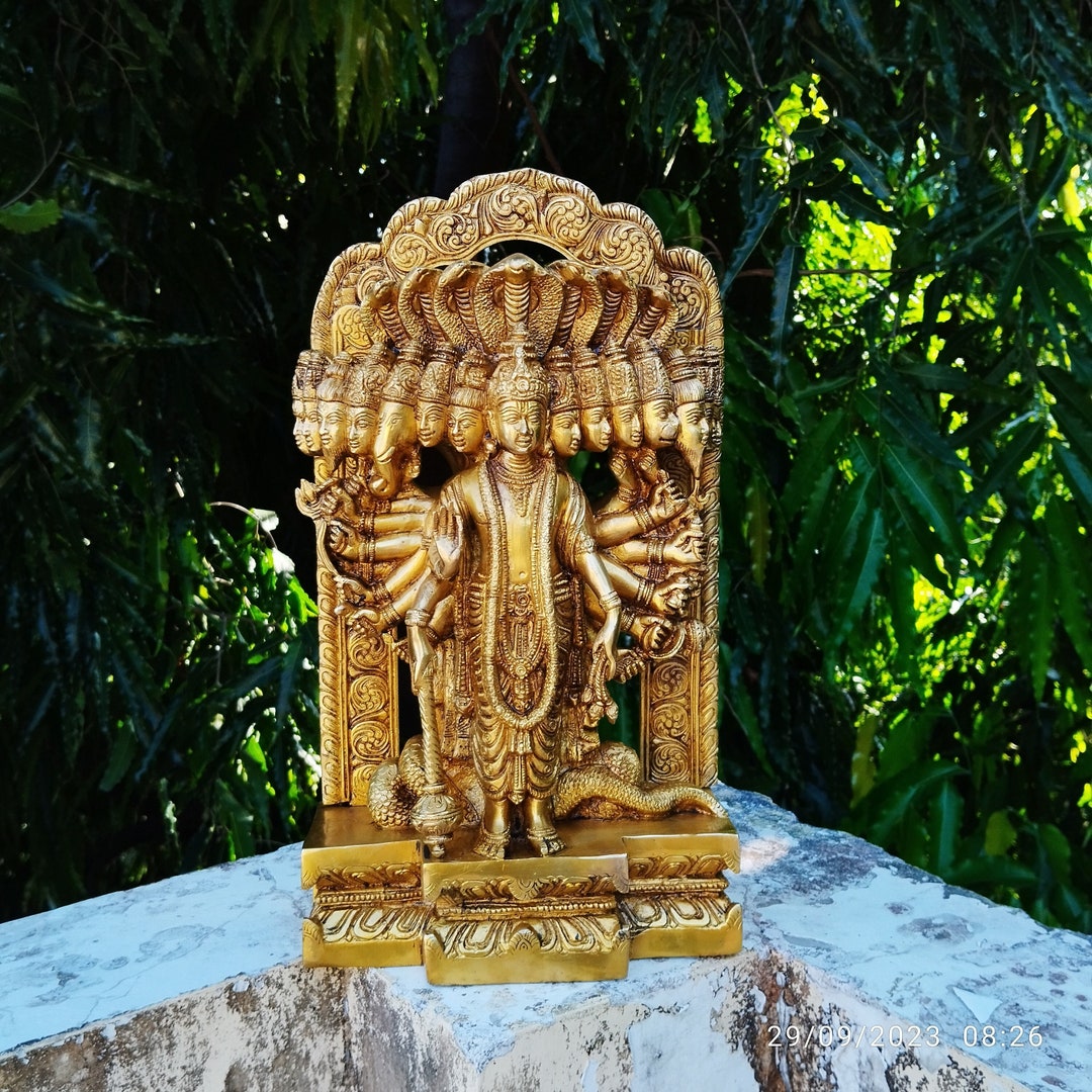Brass Vishnu Tirupati Balaji in His Vishnu Murty Cosmic Magnification ...