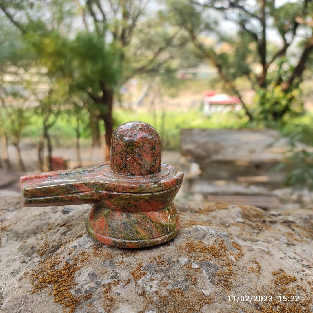 Shivling in Unakite Gemstone 180 Grams for Worship, Lord Shiva 100% ...